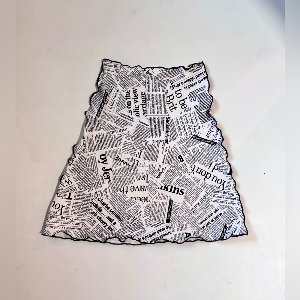 Y2k Retro Newspaper Mini Skirt - Gem